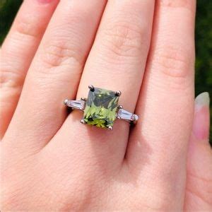 Jewelry New 925 Stamped Princess Cut Peridot Ring Poshmark