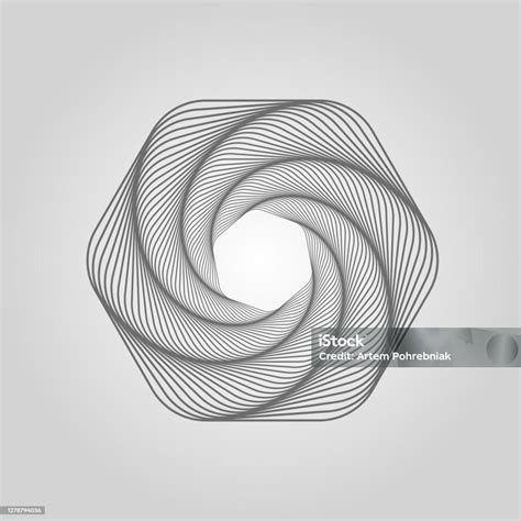 육각선 예술 나선형 파도 원형 음파 스피로그래프 소용돌이 터널 물결 모양의 와이어 프레임 구조 벡터 그림입니다 육각형에 대한