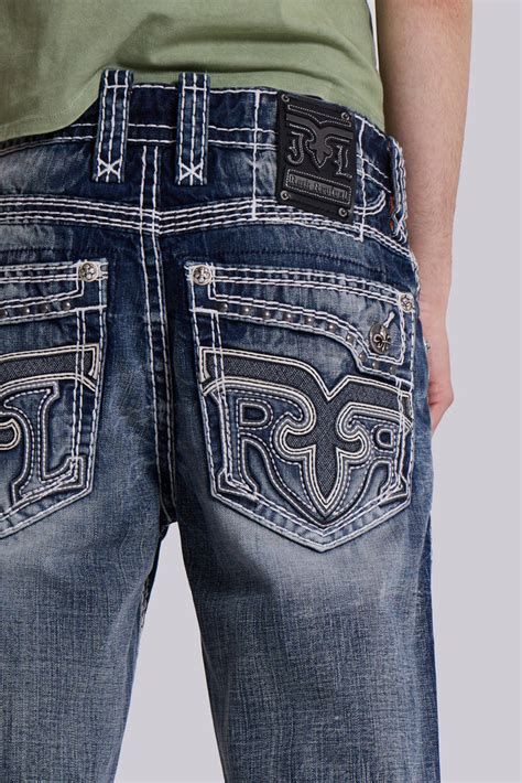 Shop Rock Revival Mid Blue Gwen Bootcut Jeans Jaded London Clothing