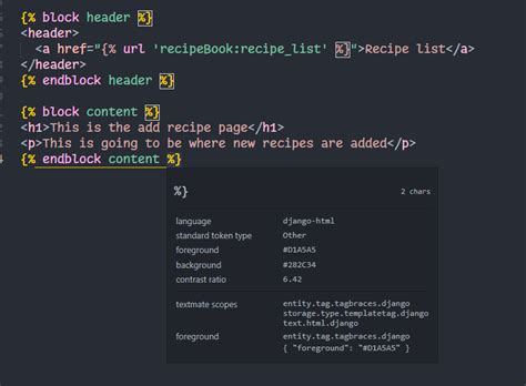 Themes Changing The Color Of Django Specific Tag Braces In Visual Studio Code Stack Overflow