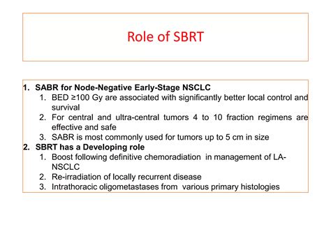 Lung Sbrt A Literature Review Pptx