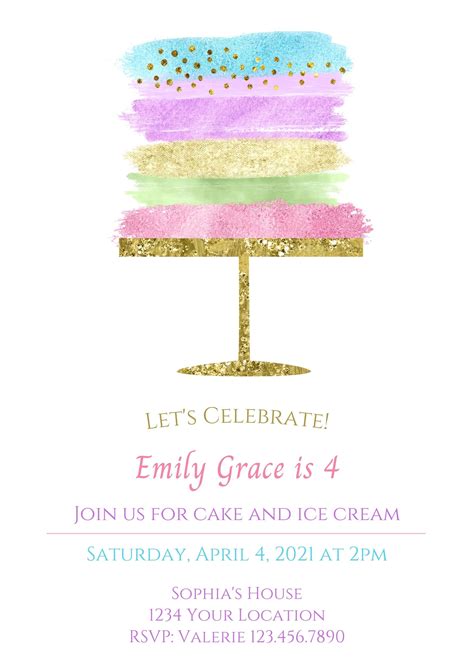 Birthday Cake Invite Template Cake Invitation Cake Birthday Invitation
