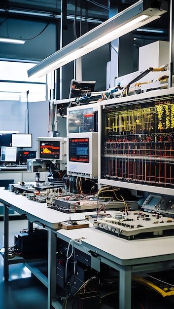 Electronics Testing Lab Inside A Factory With Precision Instruments