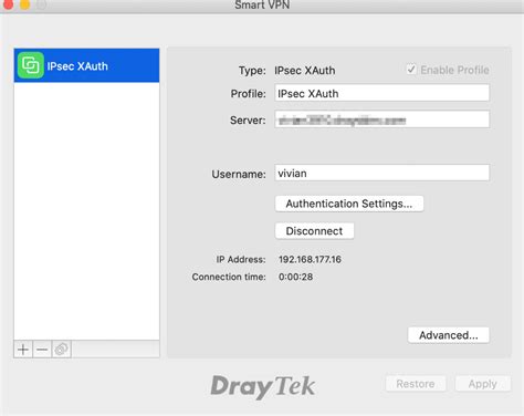 Ipsec Xauth From Macos To Vigor Router Draytek