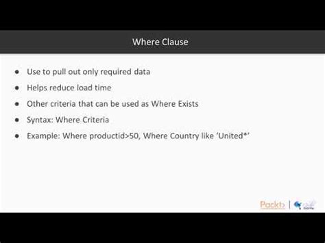 Learn Mastering Qlik Sense Using The Where Clause To Filter Data B Packtpub Com Mind Luster