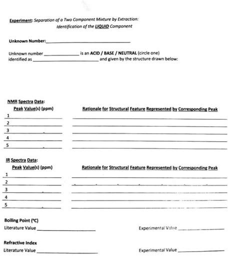 Solved Experiment Seporation Of A Two Component Mixture