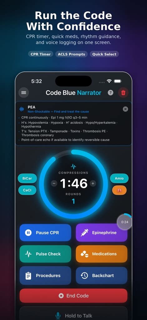 Code Blue Narrator Medical App Mwm