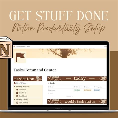 Notion Template To Do List Task Management Notion Dashboard Etsy