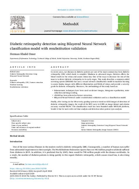 pdf diabetic retinopathy detection using bilayered neural network