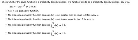 Solved Check Whether The Given Function Is A Probability Chegg