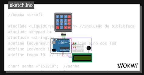 Bomba Airsoft 1 Wokwi Esp32 Stm32 Arduino Simulator