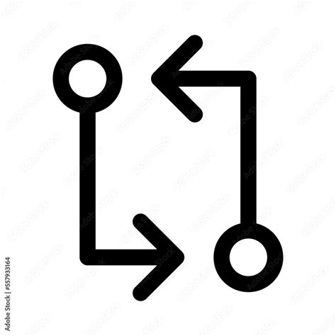 Git Compare Icon Line Isolated On White Background Black Flat Thin Icon On Modern Outline Style