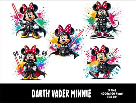 PNG Darth Vader Minnie Png Mouse Splash And Watercolor Png Minnie Transparent PNG File For