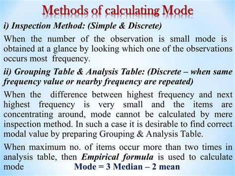 Statistics Mode Grouping And Analysis Method Ppt