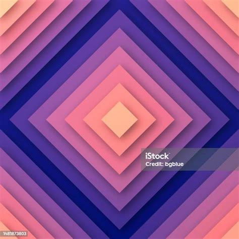 사각형과 보라색 그라데이션이 있는 추상적인 디자인 트렌디한 배경 3차원 형태에 대한 스톡 벡터 아트 및 기타 이미지 3차원 형태 곤색 과녁 Istock