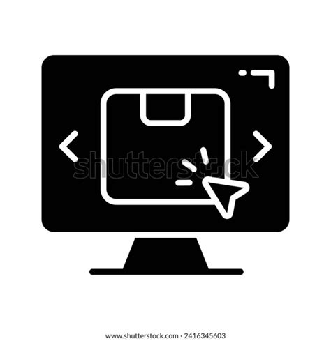 Parcel Package Inside Monitor Cursor Showing Stock Vector Royalty Free 2416345603 Shutterstock