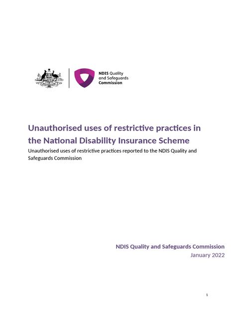 Ndis Restrictive Practices Pdf Disability Clinical Medicine