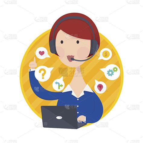 客户支持服务台女蓝衬衫