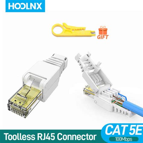 Hoolnx Tool Free Rj45 Connector Rj45 Cat6 Cat5e Lan Utp Cable Connector Tool Free Installation