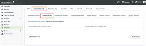 Configuring The RocketCyber EDR Integration