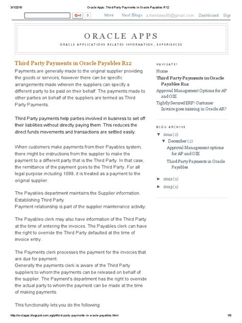 oracle apps third party payments in oracle payables r12 pdf pdf