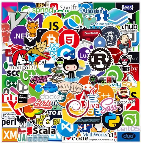 Ulseign 120 Pcs Computer Programming Language Stickers
