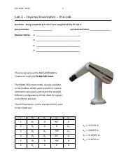 Lab Inverse Kinematics PreLab Pdf ECE Lab Inverse Kinematics Pre Lab