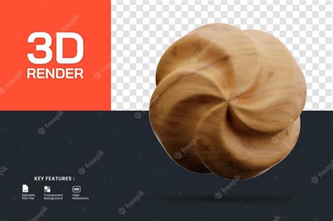 Premium Psd 3d Abstract Shape Illustration Isolated Wooden Texture