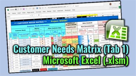 customer needs matrix excel file innovation tutorials