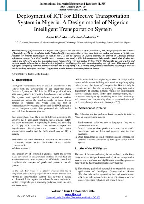 Pdf Intelligent Transportation System