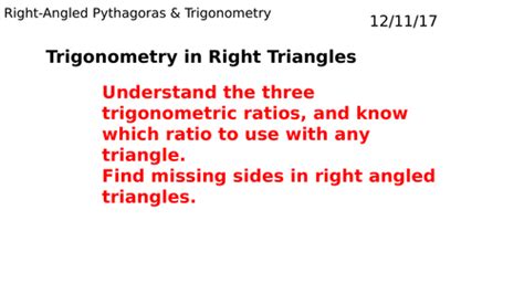 Introducing Trigonometry In Right Angled Triangles Teaching Resources