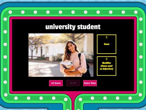 Game Quiz Nouns And Modifiers Nouns Used As Adjectives Gameshow Quiz