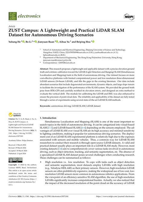 Pdf Zust Campus A Lightweight And Practical Lidar Slam Dataset For