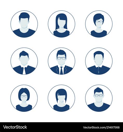 Default Avatar Profile Icon Set Man And Woman Vector Image