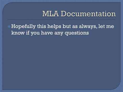 PPT MLA Documentation PowerPoint Presentation Free Download ID 2873151