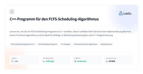 C Programm Für Den Fcfs Scheduling Algorithmus Labex