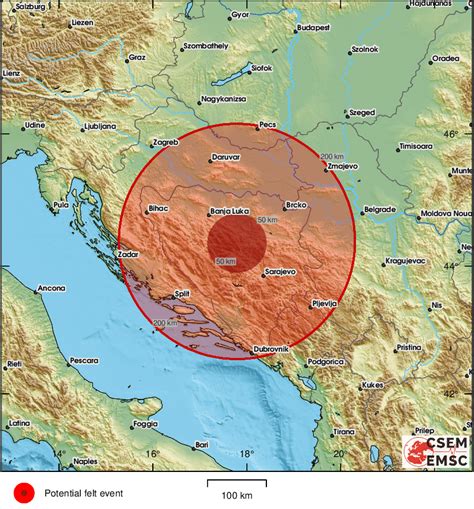 Emsc On Twitter Earthquake Zemljotres Possibly Felt 37 Sec Ago In Bosniaandherzegovina
