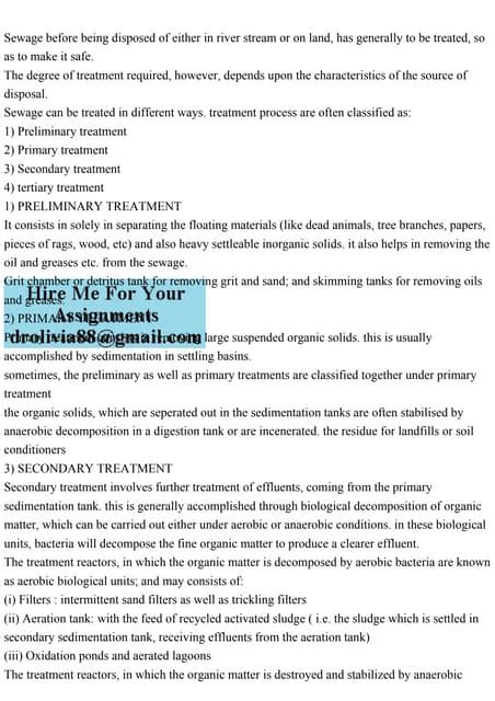 Sewage Before Being Disposed Of Either In River Stream Or On Land H Pdf Geology Science