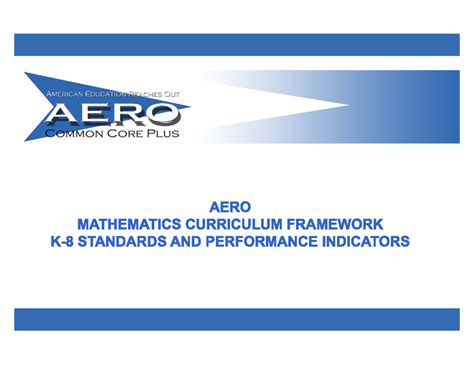 Aero Mathematics Curriculum Framework 2 Aero Mathematics Framework