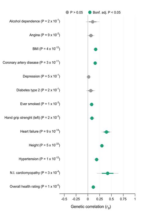 Genetic Correlation Between Af And 13 Other Traits With 95 And 99 Download Scientific Diagram