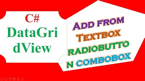 C Datagridview Add From Textboxradiobuttons And Comboboxclear