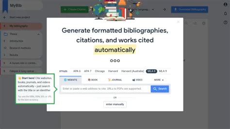 mybib generate formatted bibliographies citations and works cited
