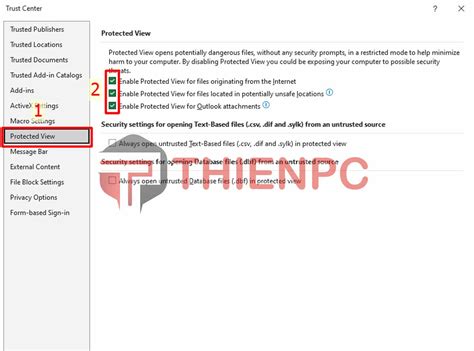 Hướng dẫn tắt Protected View trong Excel THIỆN PC