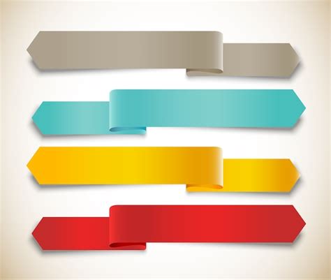 Set Of Ribbons Premium Vector