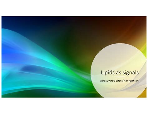 Lipid Supplement Signals Lipids As Signals Not Covered Directly In Your Text Membrane Lipids