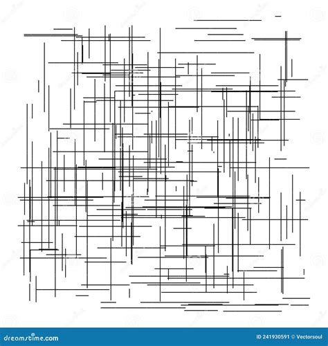 Grid Mesh Of Random Lines Reticle Grating Crosshatch Pattern Texture Stock Vector