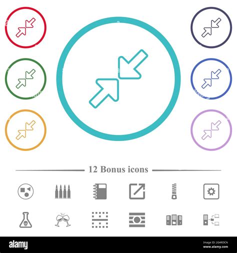Resize Small Flat Color Icons In Circle Shape Outlines 12 Bonus Icons Included Stock Vector