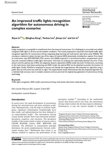 Li Et Al 2021 An Improved Traffic Lights Recognition Algorithm For