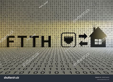 Ftth Concept Text Sunlight 3d Illustration Stock Illustration