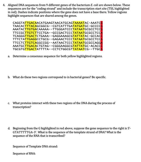 Solved Aligned DNA Sequences From Different Genes Of Chegg